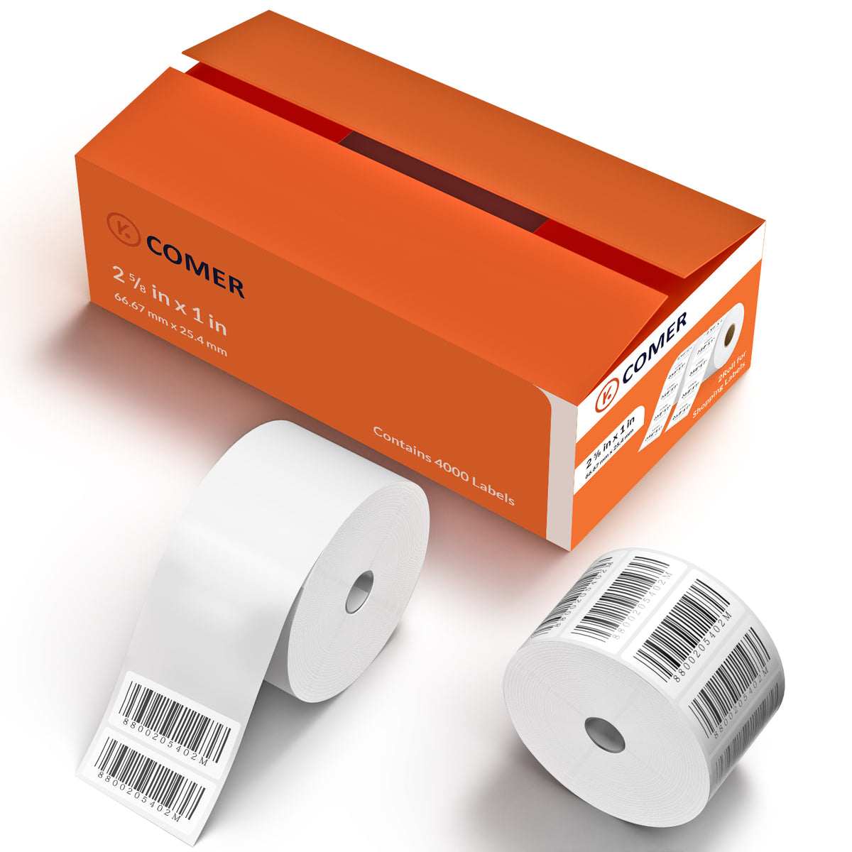 K Comer 2 5/8'' X 1'' Address Thermal Shipping Labels(2 Rolls, 4000 ...